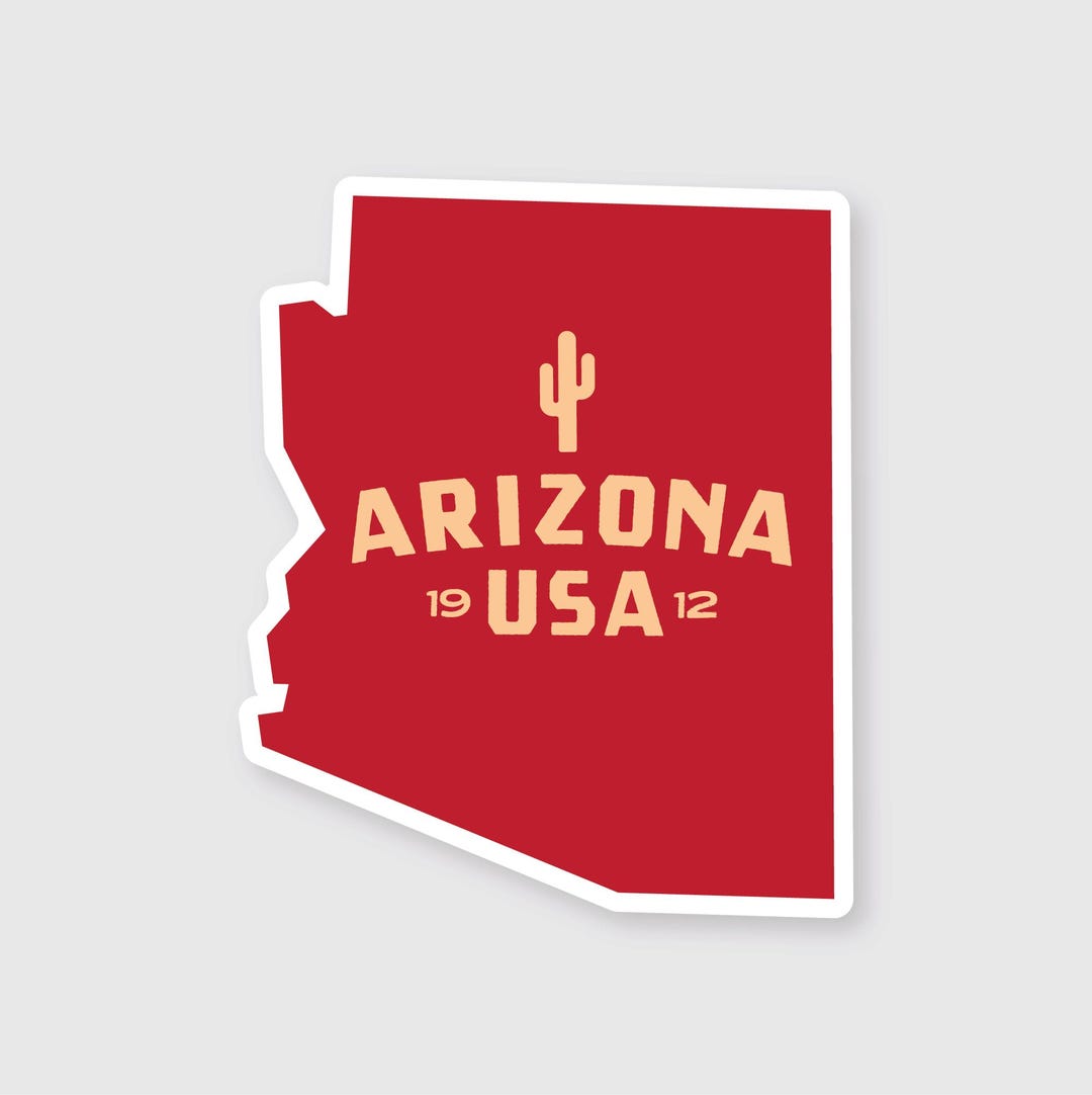 Arizona Simple State Sticker - Etsy