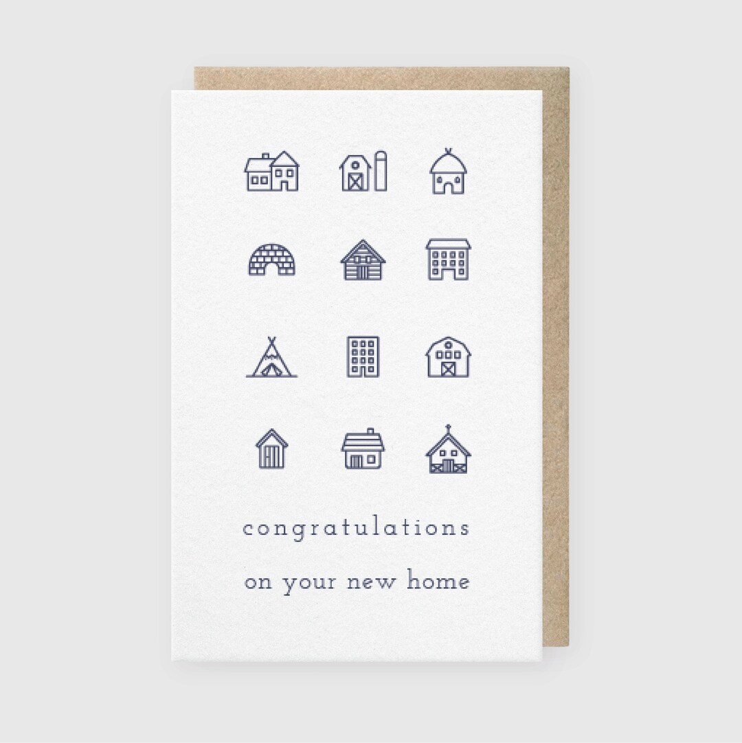 New Home Congratulations Letterpress Greeting Card - Etsy