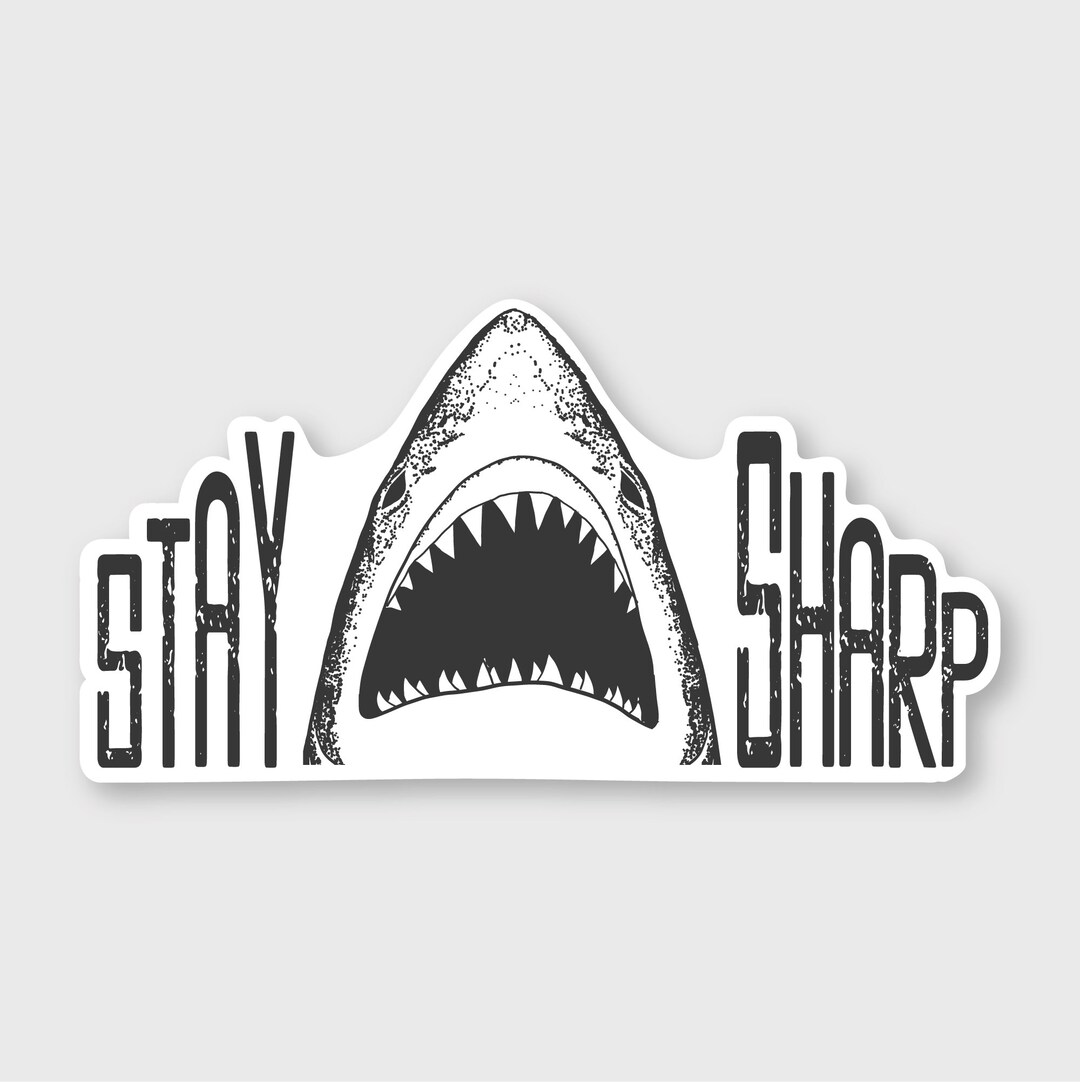 Stay Sharp Shark Sticker - Etsy