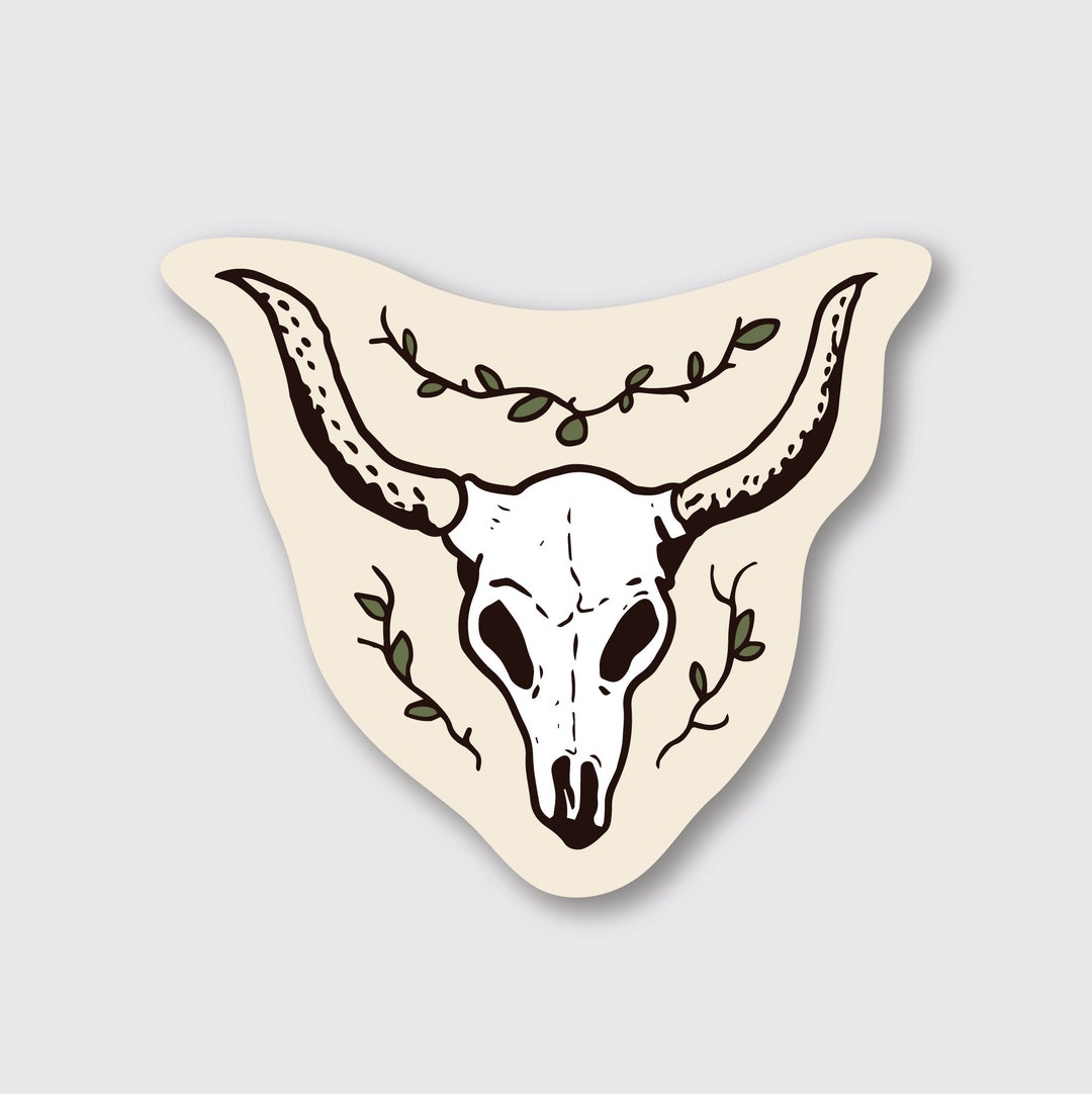Longhorn Skull Sticker - Etsy