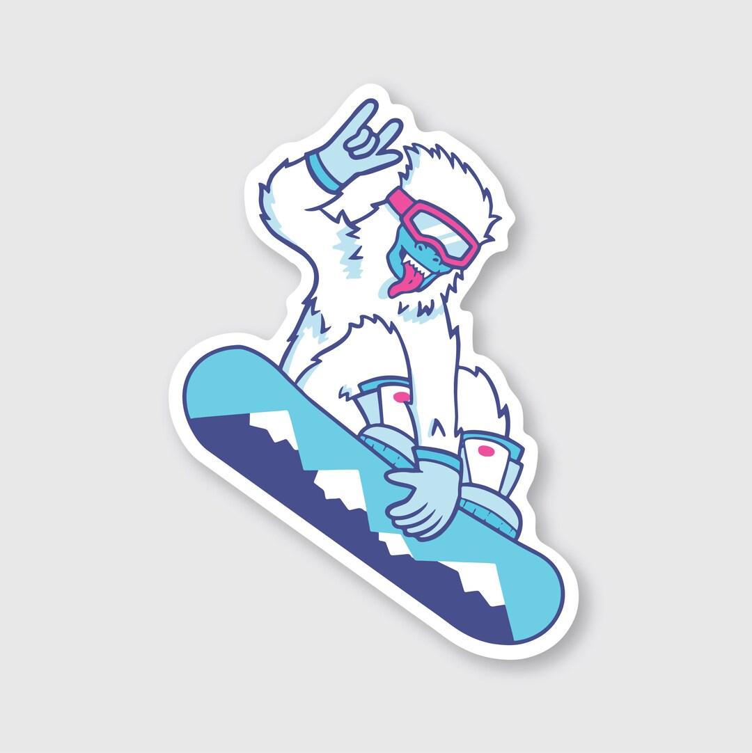 Shreddy Yeti Snowboard Sticker - Etsy