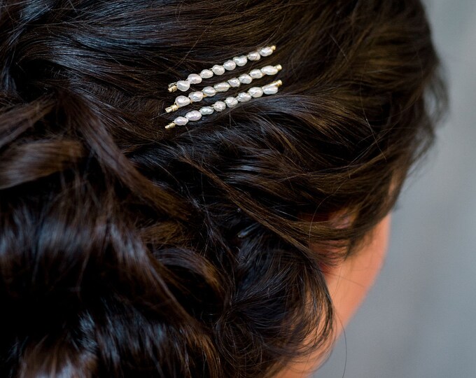 Vintage Pearl Bobby Pins Minimalist Hair Piece Bridal Hair - Etsy