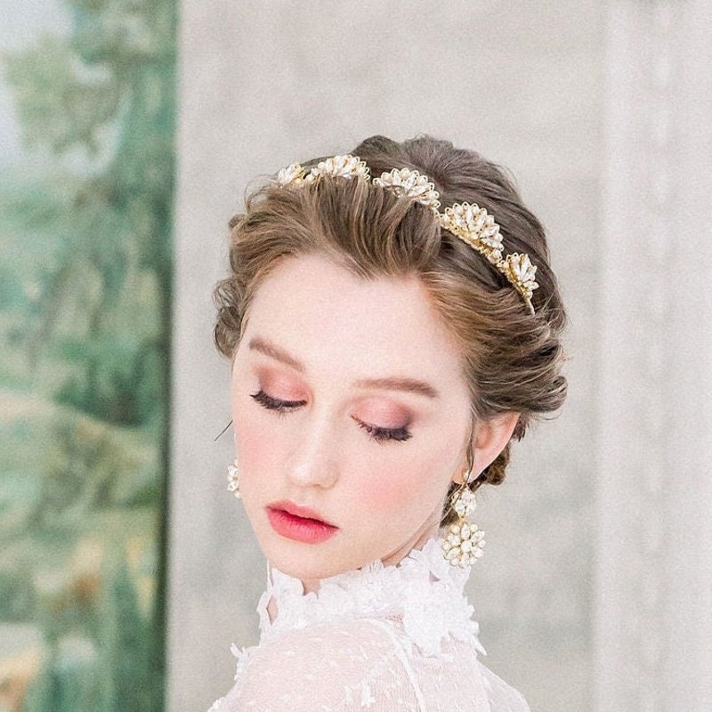 Gold Bridal Tiara Art Deco - Etsy