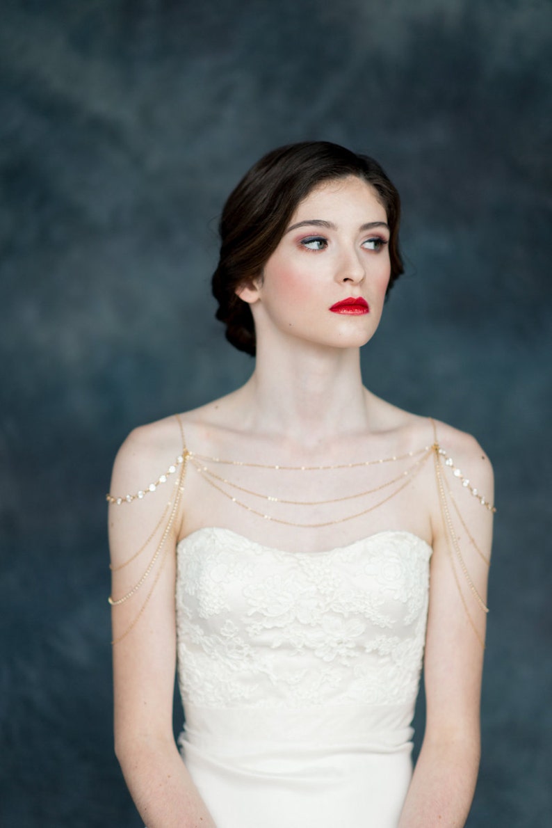 Rose Gold Shoulder Necklace Crystal Shoulder Chain - Etsy