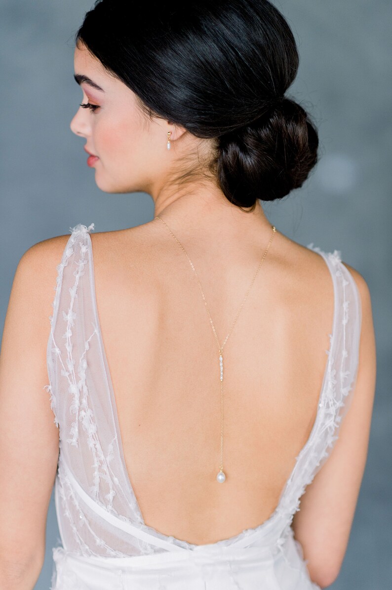 Freshwater Pearl Back Necklace Vintage Pearl Back Jewelry | Etsy