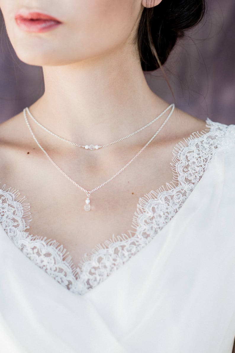 Silver Back Necklace Y Drop Back Chain Crystal Back Chain | Etsy