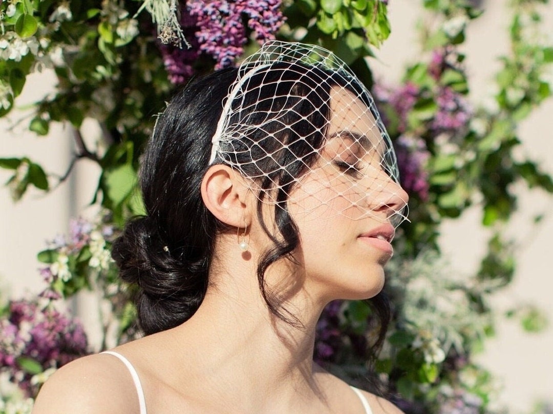Mini Birdcage Veil, French Netting Veil, Ivory Bridal Veil, Mini ...