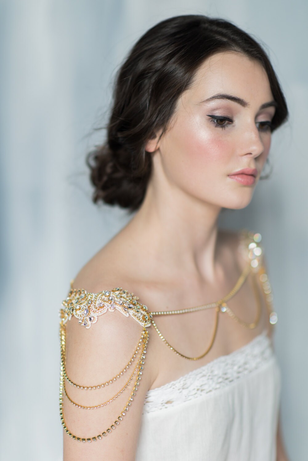 Bridal Shoulder Jewelry Boho Body Chain Lace Shoulder | Etsy