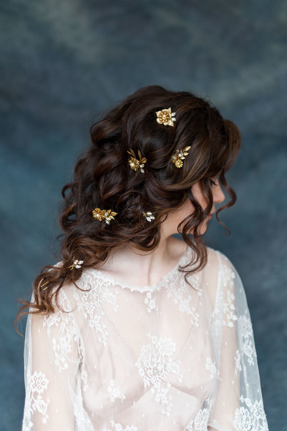 Gold Crystal Hair Pin Rose Gold Leaf Hair Pins Silver Hair | Etsy