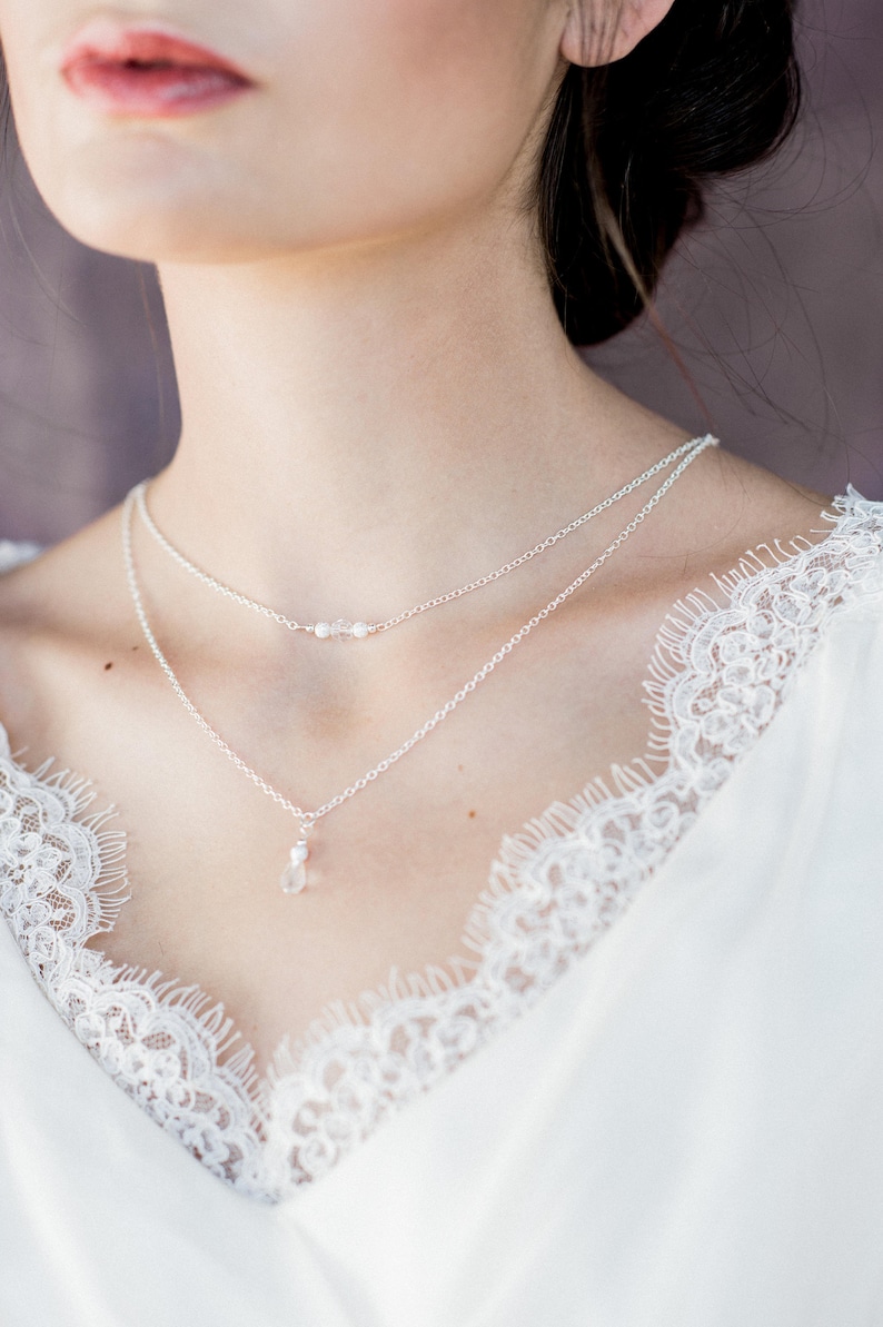 Silver Back Necklace Y Drop Back Chain Crystal Back Chain | Etsy