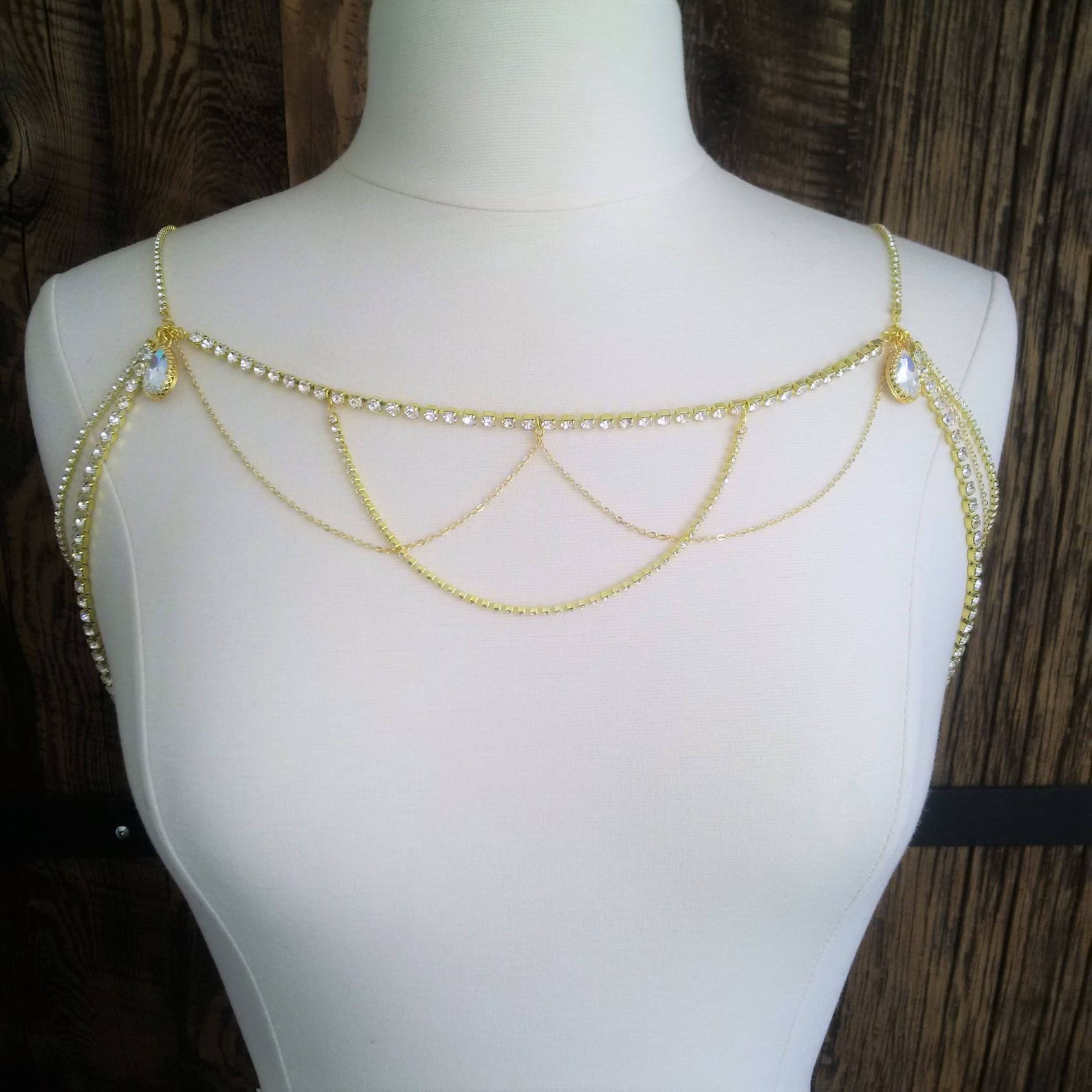 Rose Gold Shoulder Necklace Gold Shoulder Piece Silver - Etsy