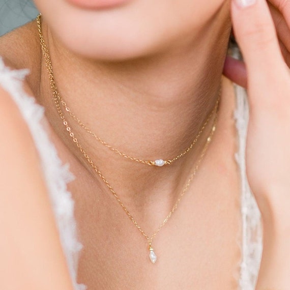 Etsy delicate gold necklace store
