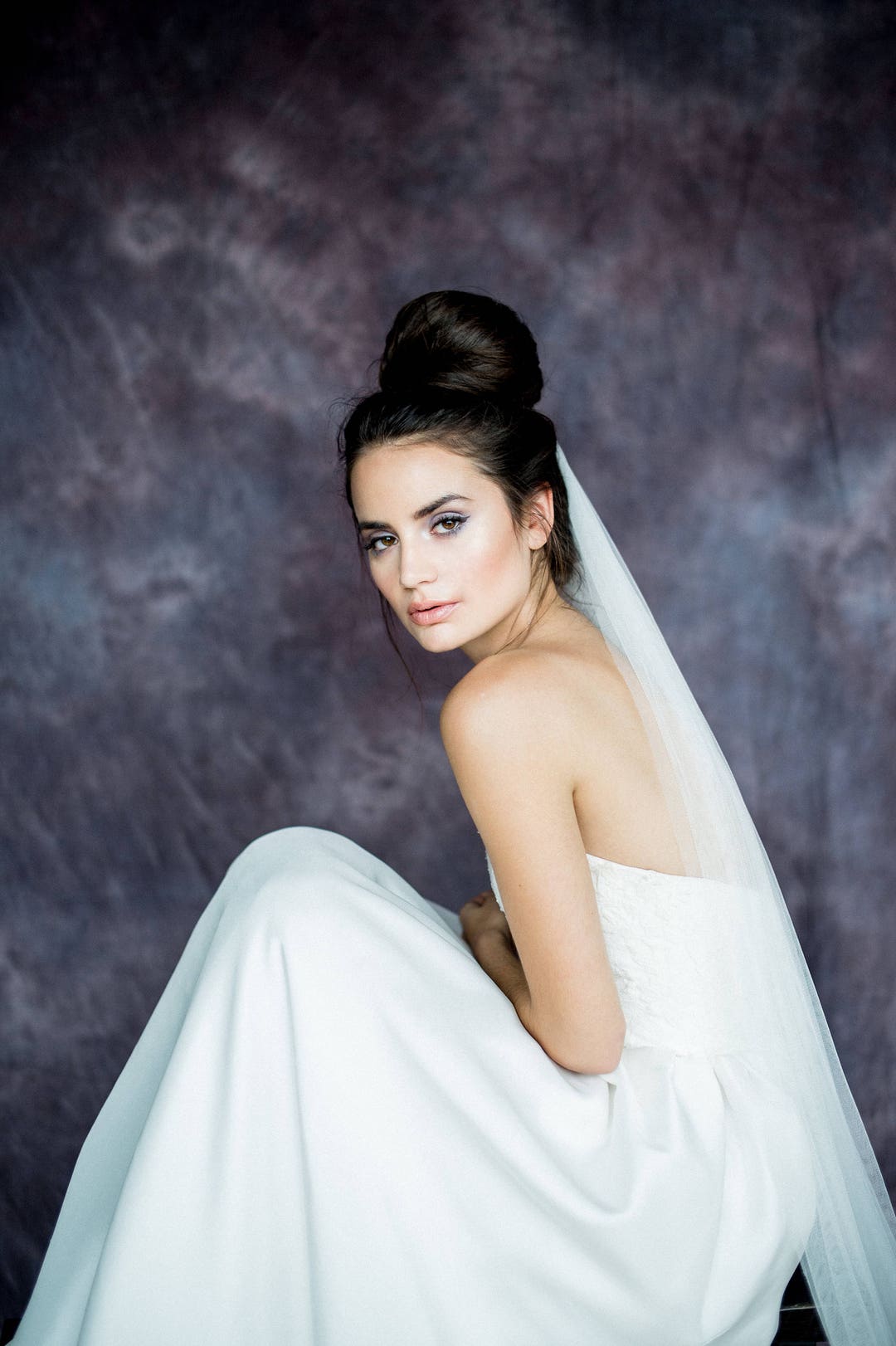 Soft Bridal Veil, Narrow Wedding Veil, Simple Veil, Modern Veil ...