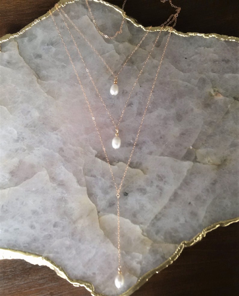 Gold Pearl Back Necklace Tiered Back Jewelry Pendant Back - Etsy