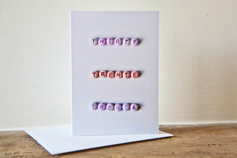 Thirty Trente Trenta English French Italian Birthday Card - Etsy