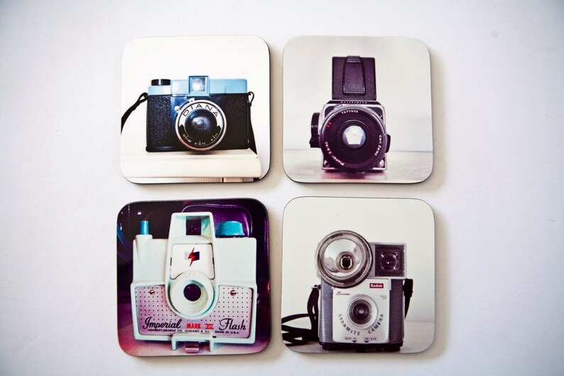 Any Four Camera Photo Coasters - Your Choice - Etsy