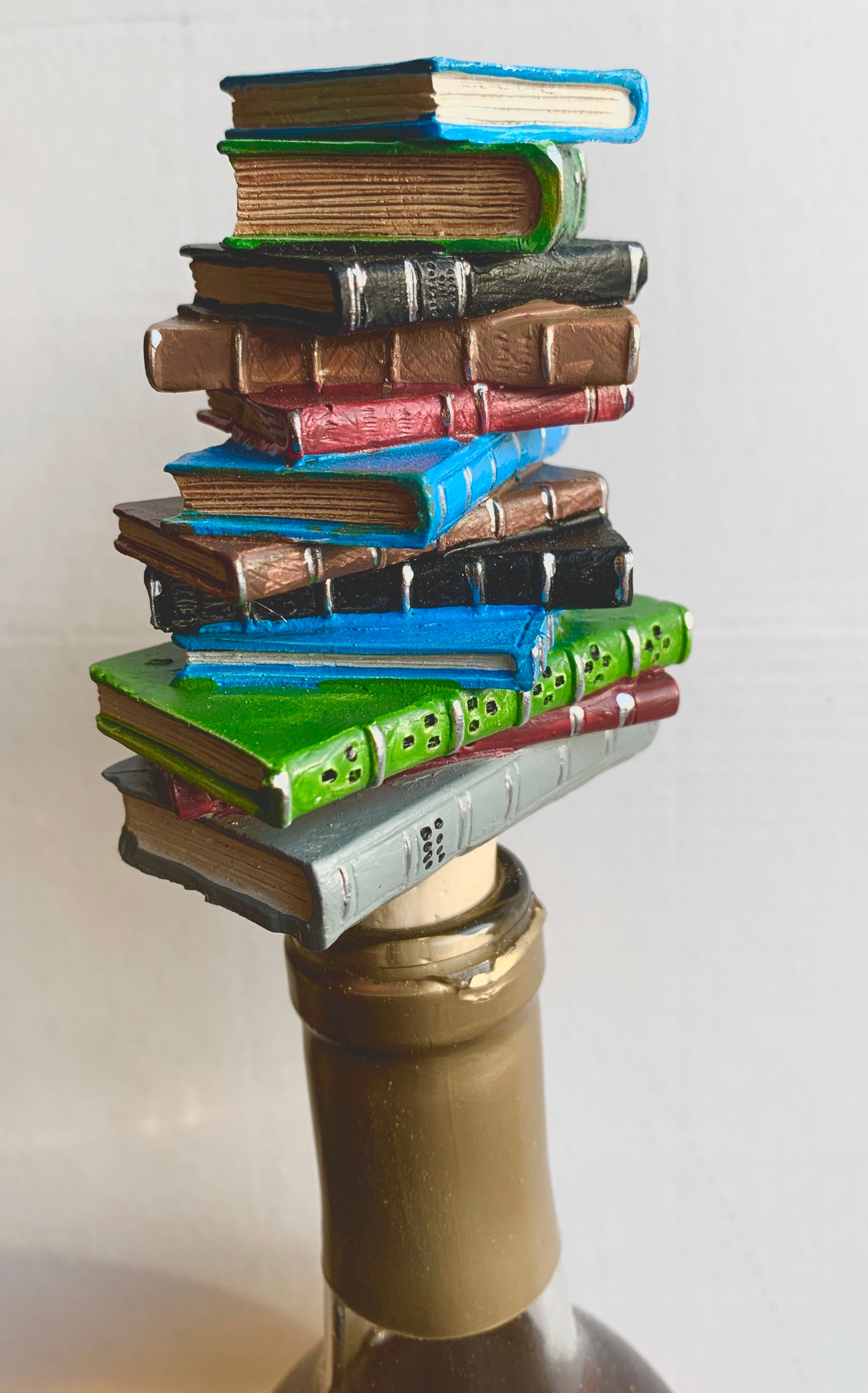 Stack of Books Wine Stopper (multi-colored) - Etsy