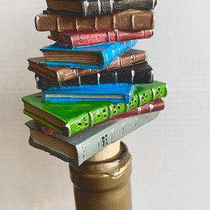 Stack of Books Wine Stopper (multi-colored) - Etsy