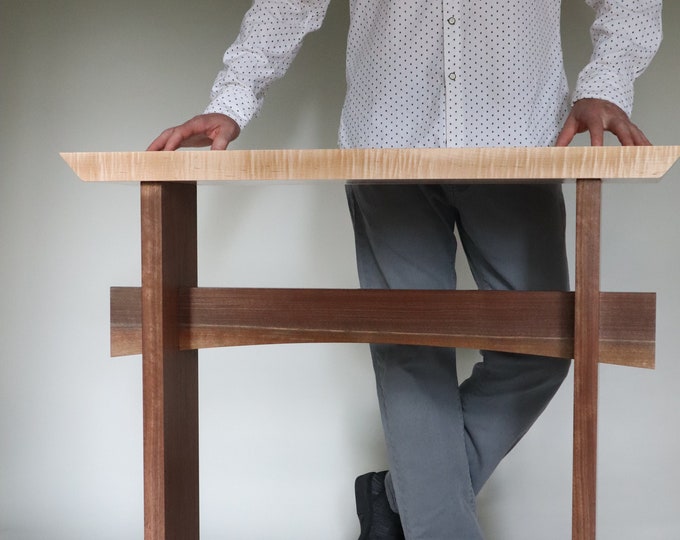 Zen Decor Console Table Narrow Hallway Table in Tiger Maple & - Etsy