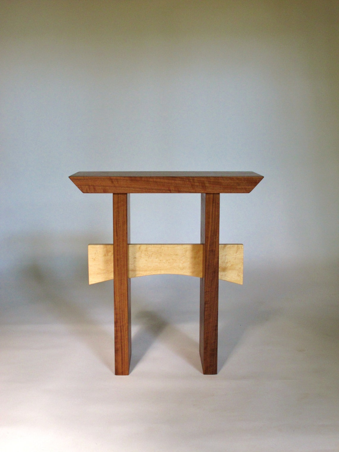 Maple and Walnut Narrow End Table Wood Furniture for Small - Etsy