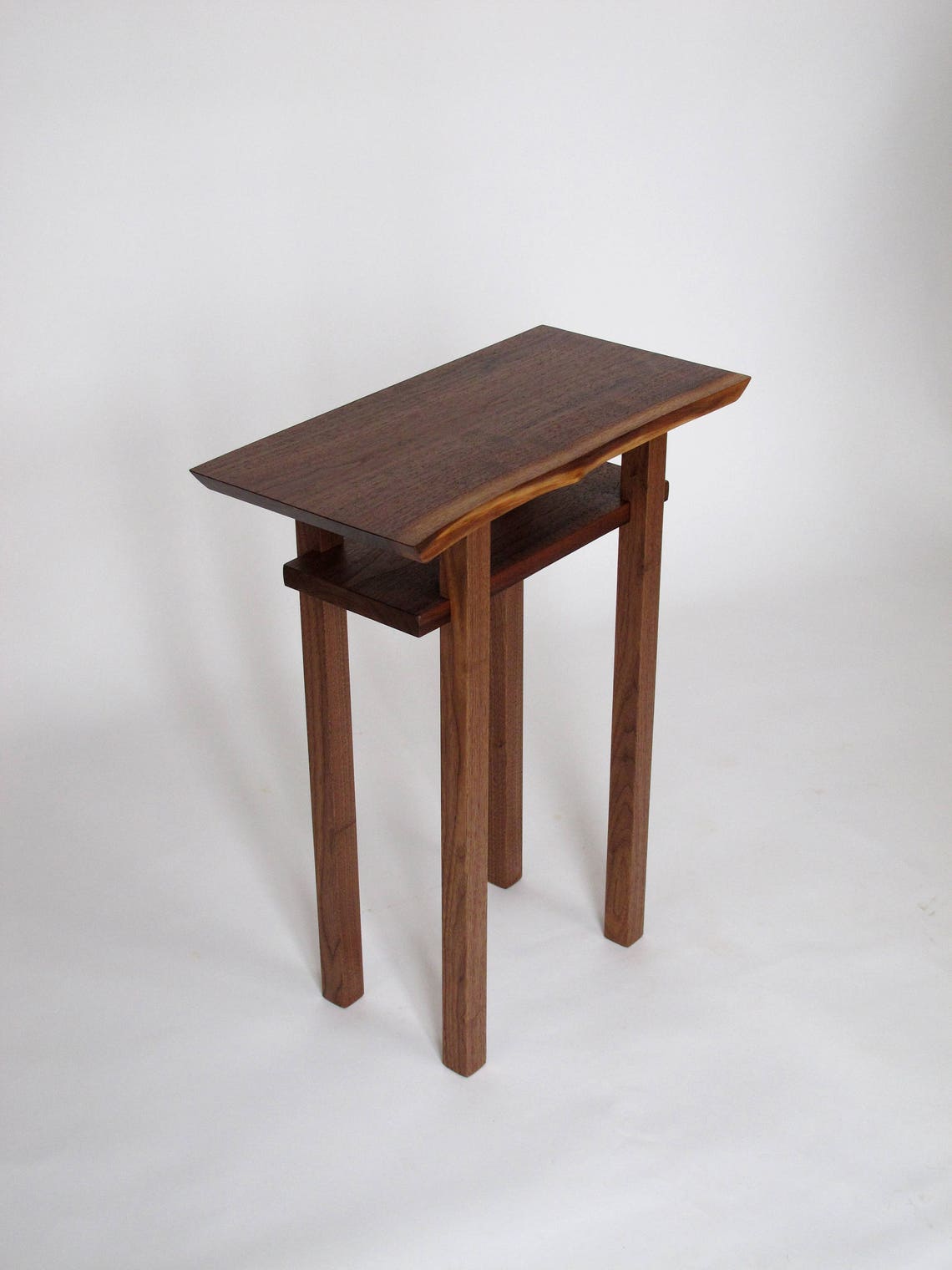 Custom End Table - Small Side Table, Narrow Accent Table With Shelf ...