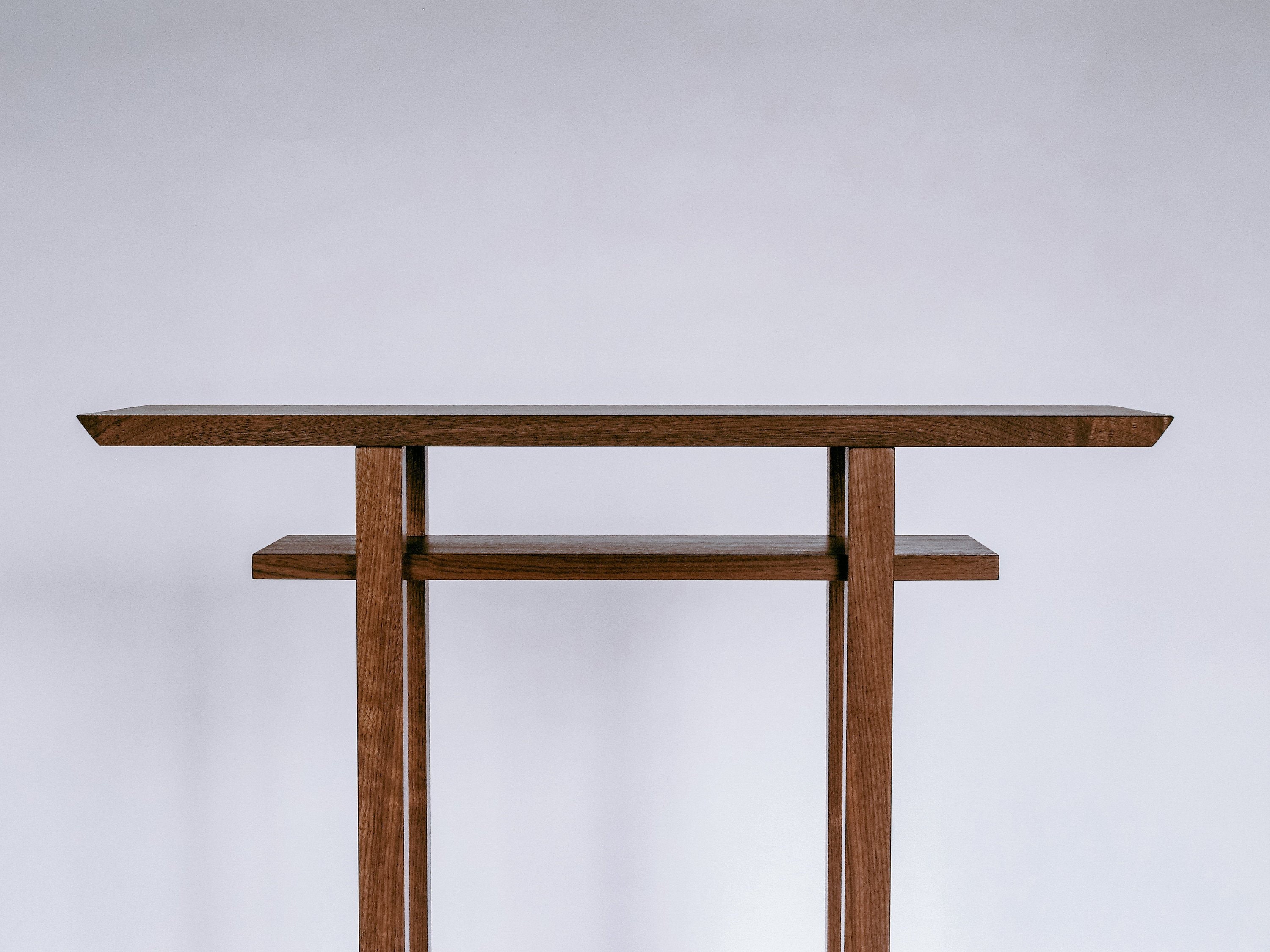 Tall Thin Walnut Side Table- Narrow Wooden Table, for Hallways ...