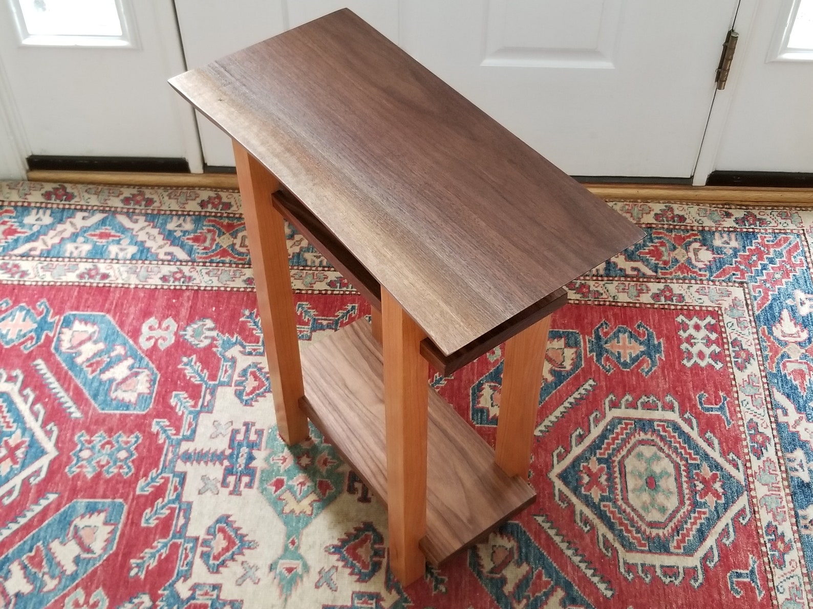 2 Shelf Table - Narrow End Tables in Cherry and Walnut - Live Edge Wood ...