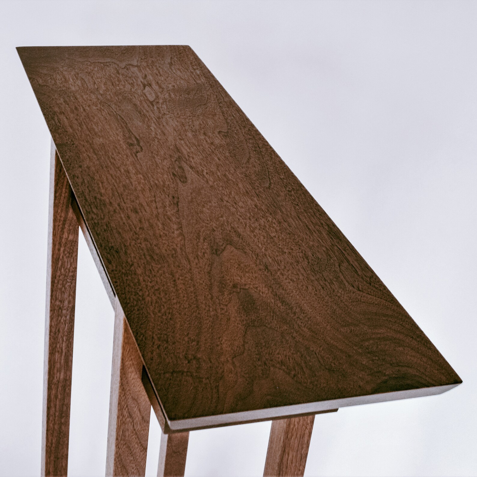 Tall Thin Walnut Side Table- Narrow Wooden Table, for Hallways ...