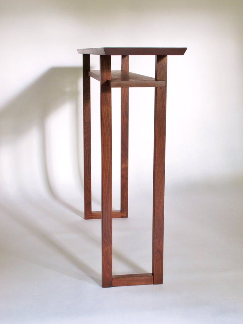 Handmade Walnut Console Table – Long, Thin, Minimalist Hallway ...