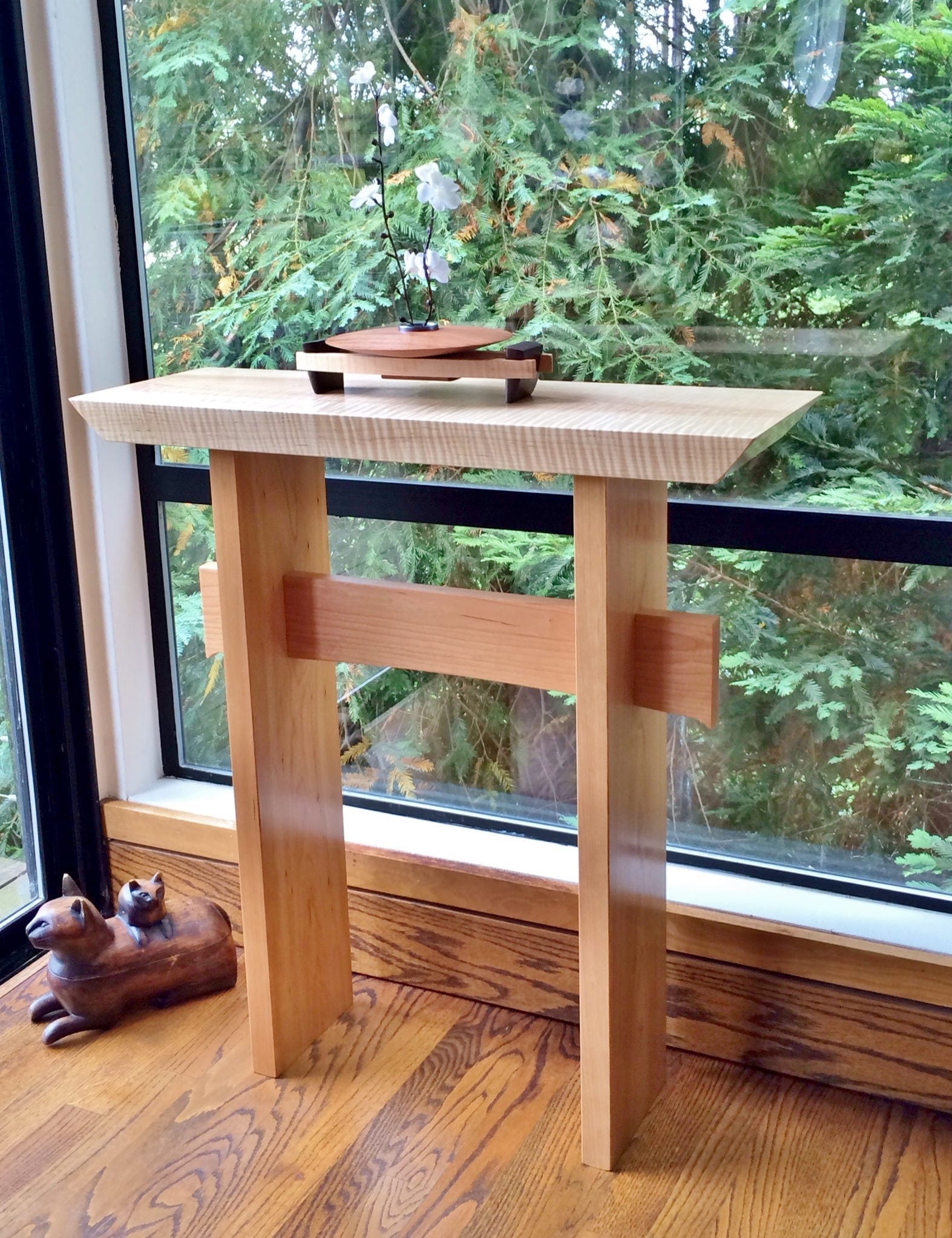 Handmade Wood Japanese Side Table – Narrow Entryway Console - Etsy