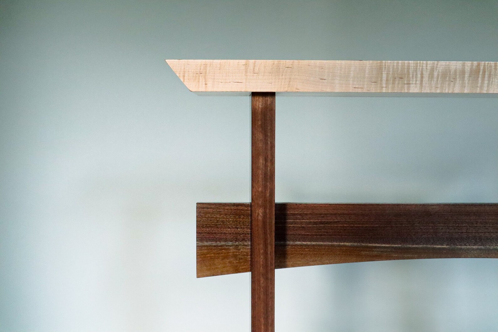 Zen Decor Console Table- Narrow Hallway Table in Tiger Maple & Walnut ...