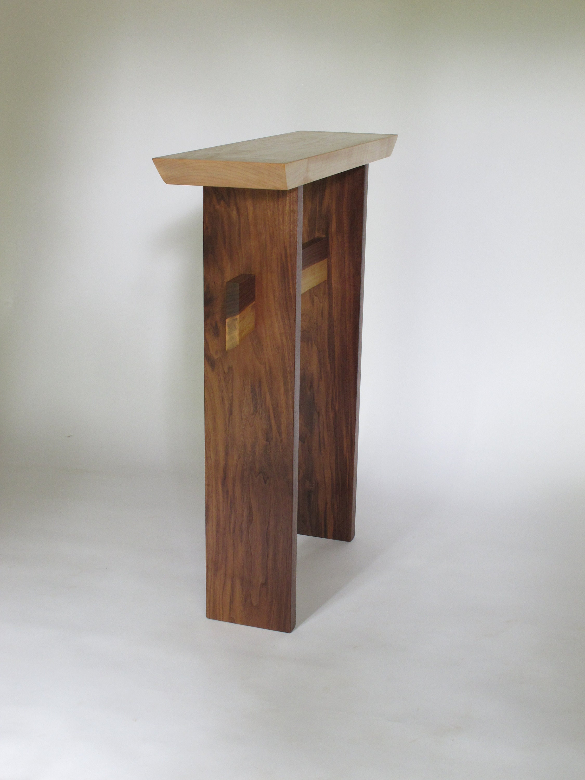 Tall Console Table for Entryway: Table With Live Edge Stretcher ...