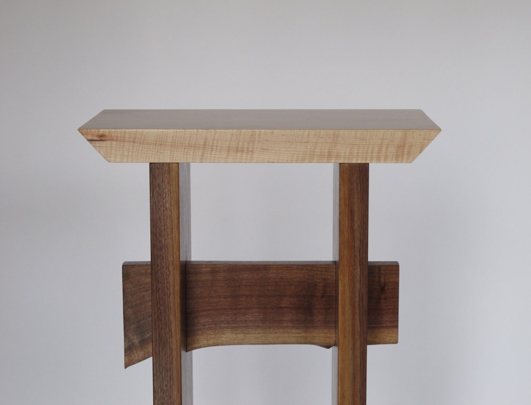 Small Tall Entry Table - Minimalist Wood Furniture for Hall - With Live ...
