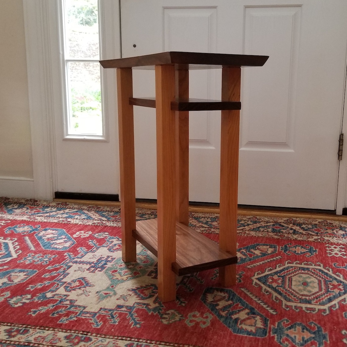 2 Shelf Table Narrow End Tables in Cherry and Walnut Live Edge Wood ...