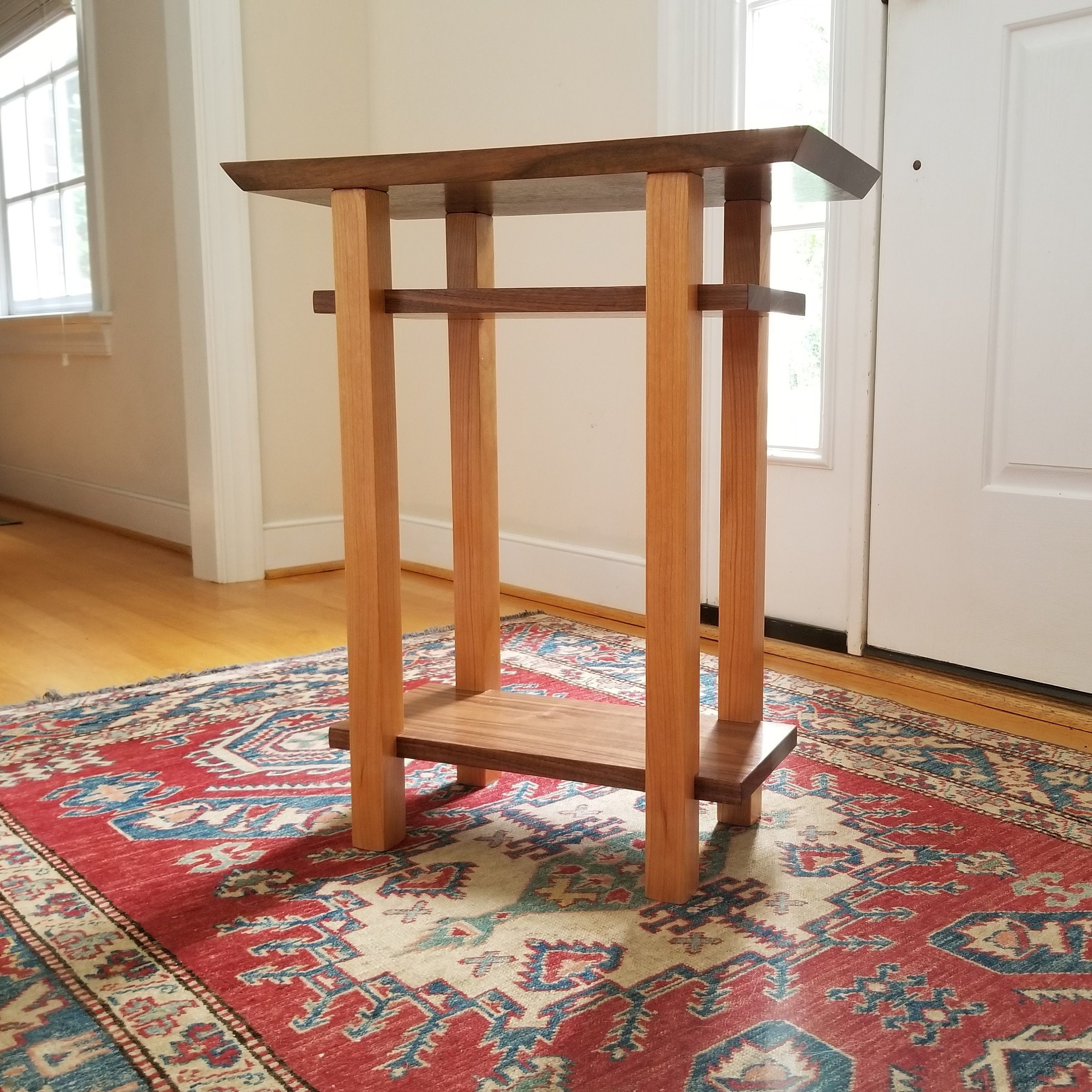 2 Shelf Table - Narrow End Tables in Cherry and Walnut - Live Edge Wood ...