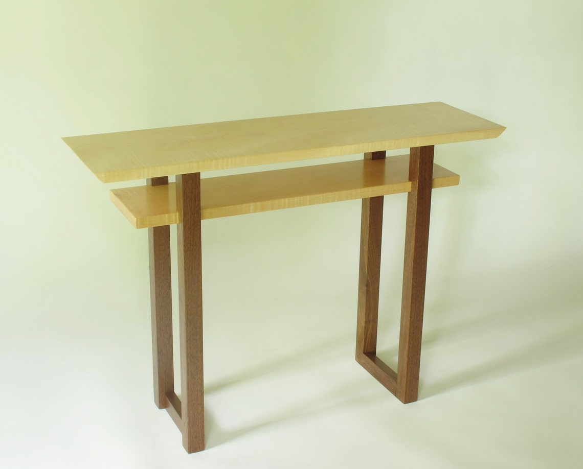 Custom Narrow Wood Side Table: Small Console Table, Vanity Table ...