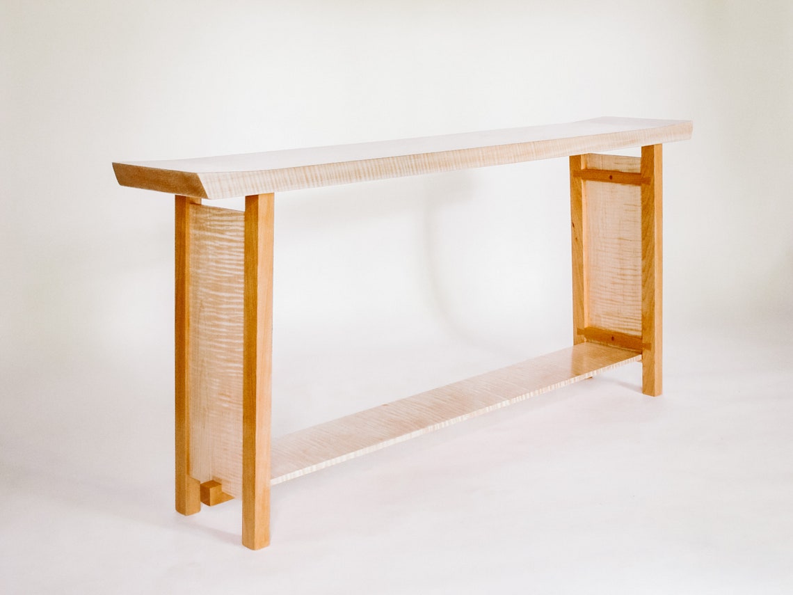 Long Narrow Shaped Console Table: Handmade, Solid Wood Table for ...