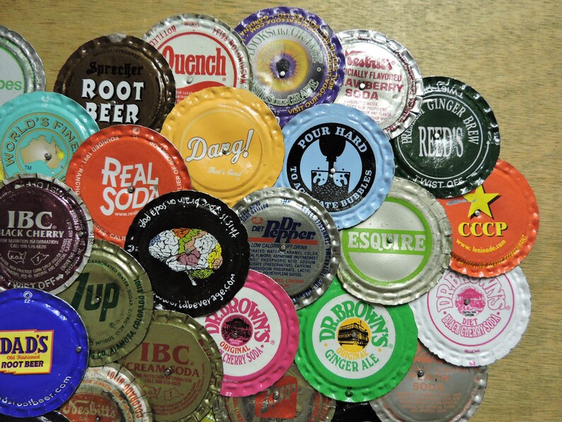 Multi-colored Soda Pop Bottle Cap Heart 11.5 by 8.5 Inches S1 - Etsy