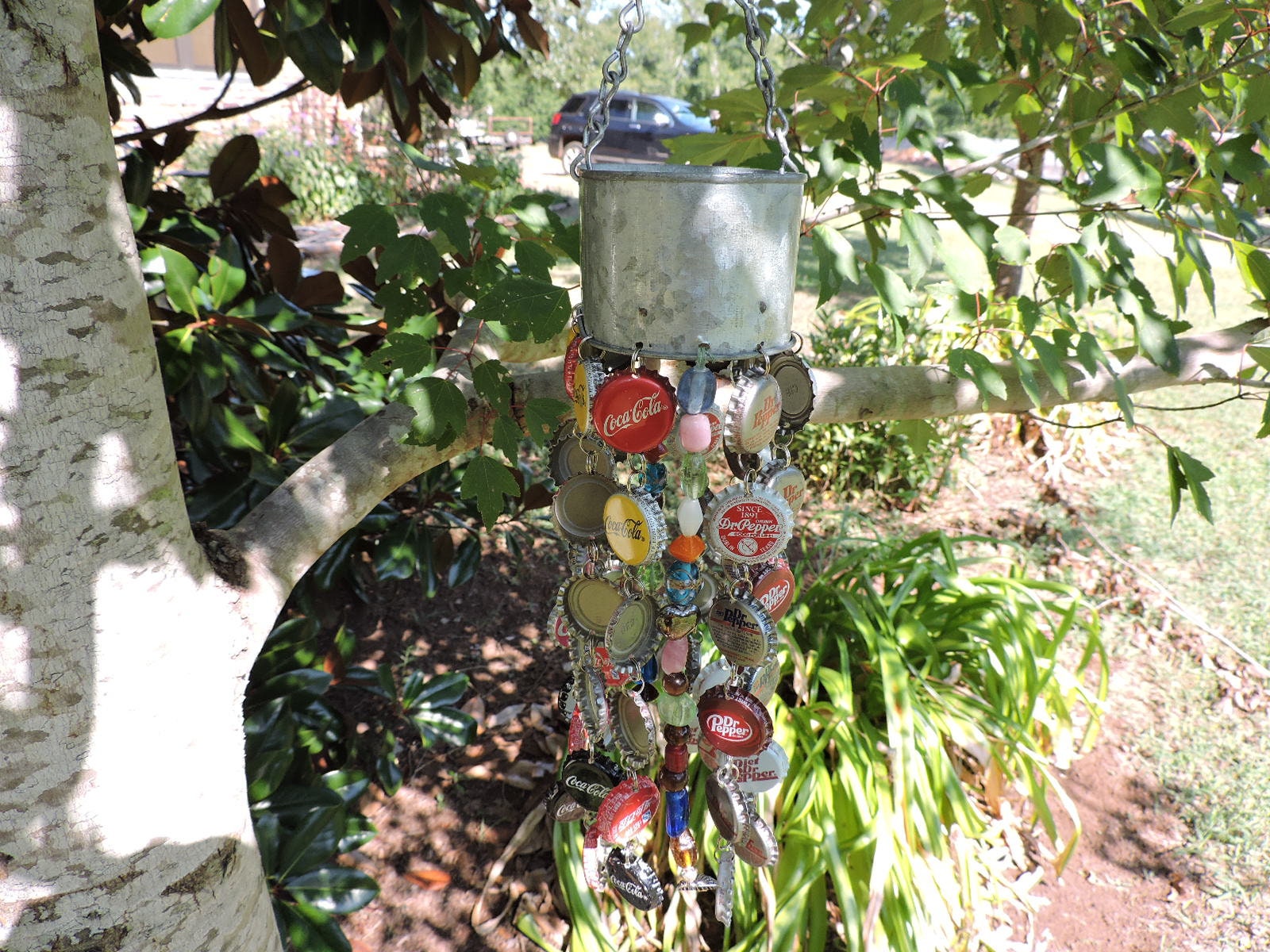 Dr Pepper Meets Coca Cola Bottle Cap Wind Chime With 60 Caps Plus Beads ...