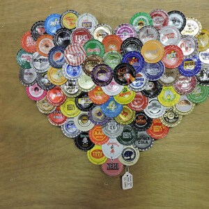 Multi-colored Soda Pop Bottle Cap Heart - 13 by 10.5 Inches (#M3) - Etsy