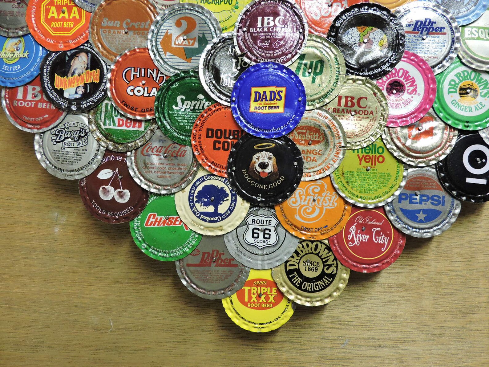 Multi-colored Soda Pop Bottle Cap Heart 11.5 by 8.5 Inches S1 - Etsy