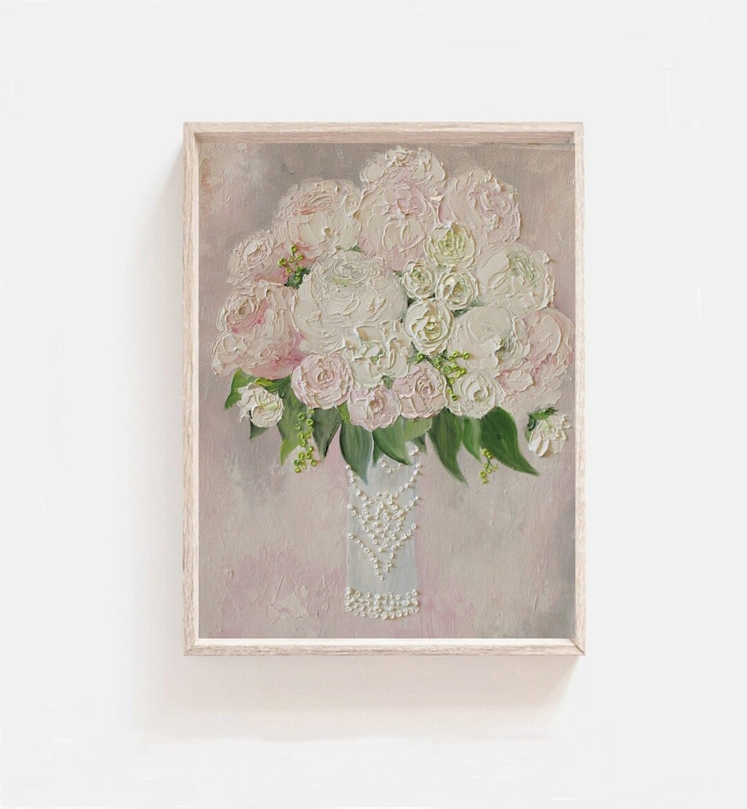 Bridal Bouquet Oil Impasto Painting, Custom Original Painting, Brides ...