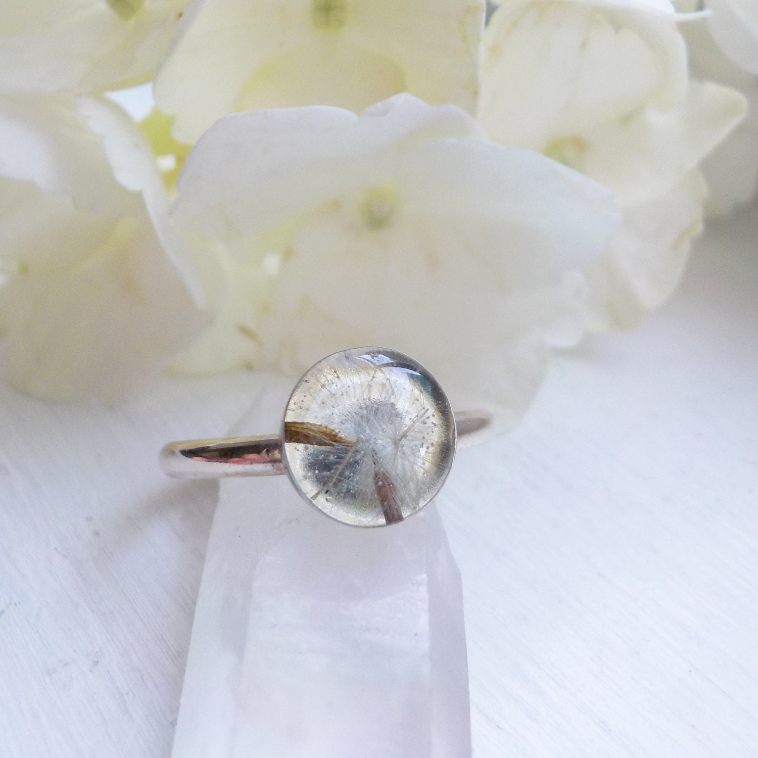 Sterling Silver Dandelion Ring Make a Wish Dandelion | Etsy