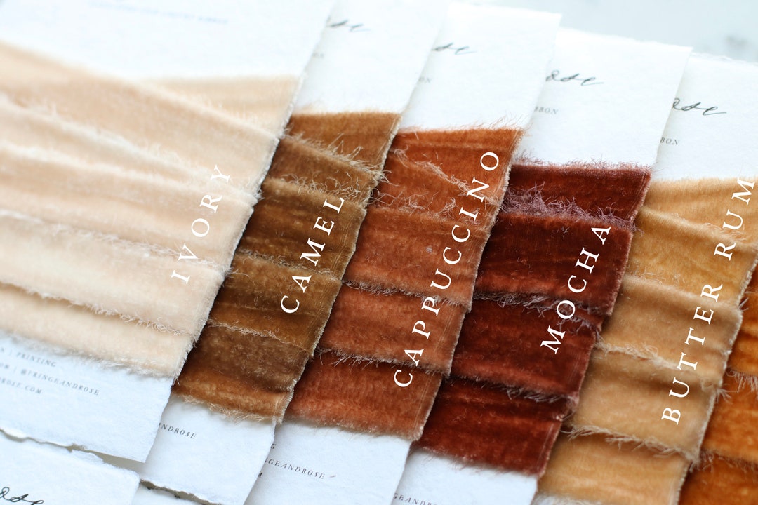 Hand Dyed SILK VELVET Ribbon Raw Edge - Etsy