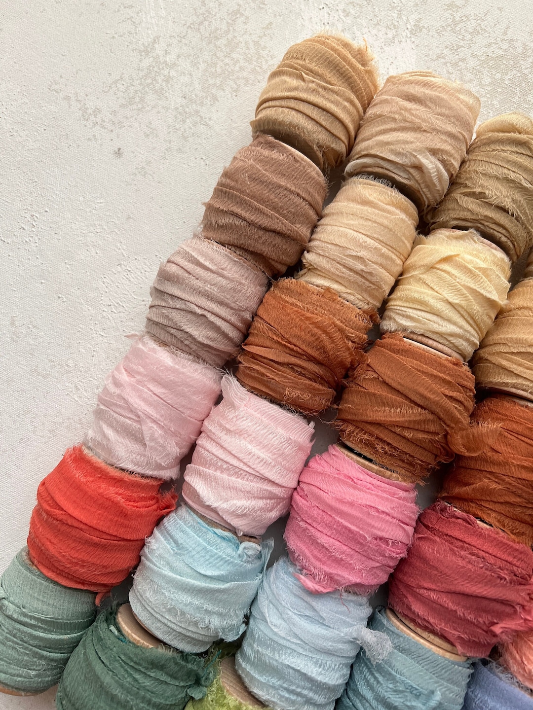 New RECYCLED CRINKLE CHIFFON Silk Ribbon - 10 Yard Rolls (limited Stock ...