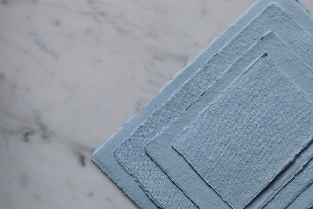 300GSM FRENCH BLUE 4x9" Handmade Cotton Rag Paper - Etsy