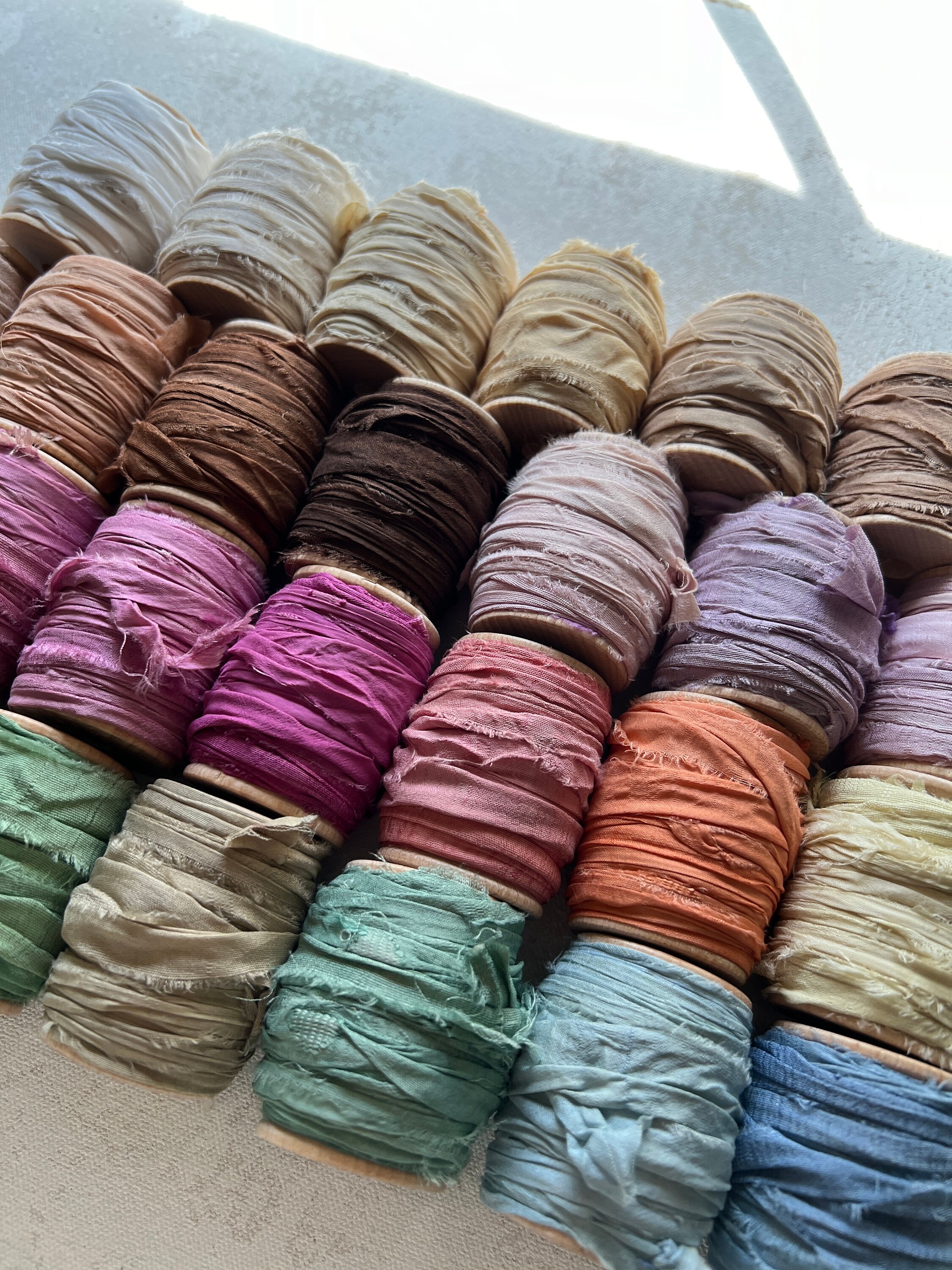 NEW** RECYCLED Silk Ribbon - 10 YARD Rolls (limited Stock) - Etsy