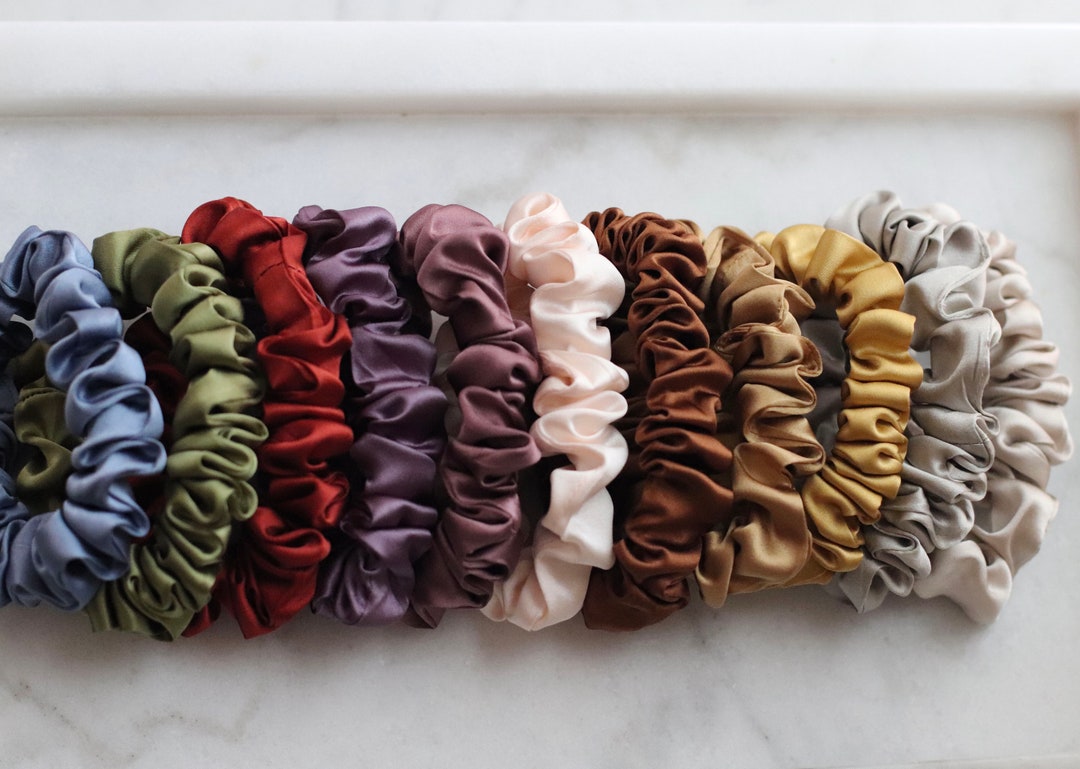 SILK SCRUNCHIES Silk Charmeuse - Hand-dyed (small) - Etsy