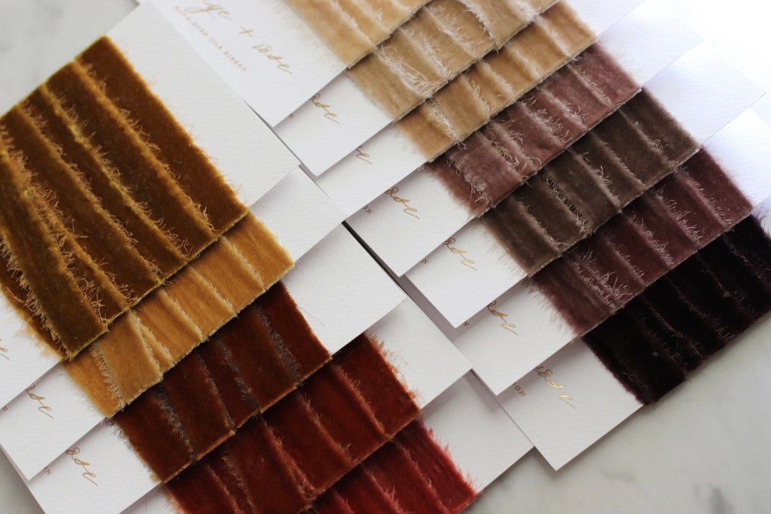 25 NEW Hand Dyed SILK VELVET Colors Ribbon Raw Edge - Etsy