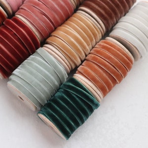 NEW 1/4" Velvet Ribbon Finished Edge W/spool - Etsy